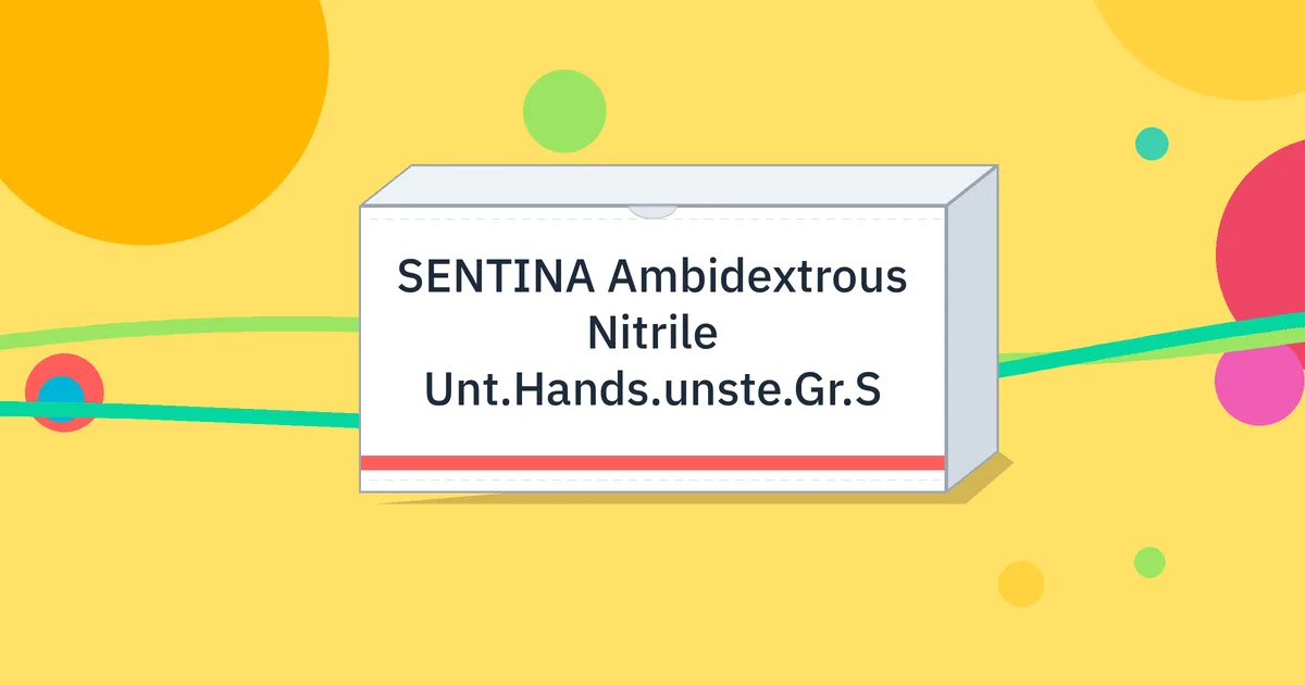 Symbolbild: Packung mit der Aufschrift SENTINA Ambidextrous Nitrile Unt.Hands.unste.Gr.S (PZN 10071745) – Verfügbarkeit und Bezug in Apotheken in Frankfurt am Main