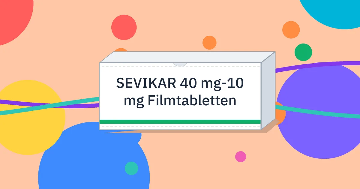 Symbolbild: Packung mit der Aufschrift SEVIKAR 40 mg-10 mg Filmtabletten (PZN 07117834) – Verfügbarkeit und Bezug in Apotheken in Frankfurt am Main