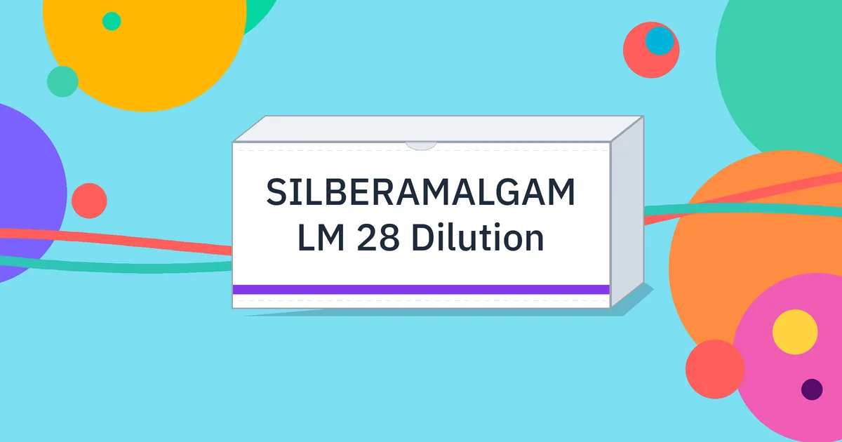 Symbolbild: Packung mit der Aufschrift SILBERAMALGAM LM 28 Dilution (PZN 13189453) – Verfügbarkeit und Bezug in Apotheken in Frankfurt am Main