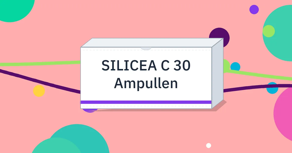 Symbolbild: Packung mit der Aufschrift SILICEA C 30 Ampullen (PZN 11708222) – Verfügbarkeit und Bezug in Apotheken in Frankfurt am Main