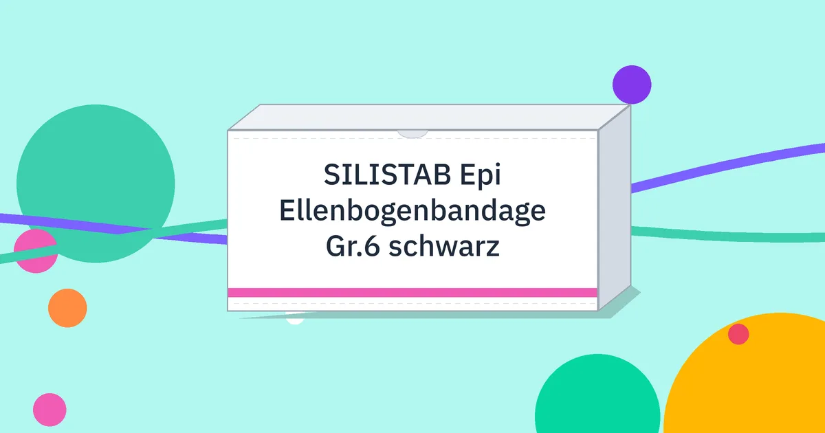 Symbolbild: Packung mit der Aufschrift SILISTAB Epi Ellenbogenbandage Gr.6 schwarz (PZN 03039557) – Verfügbarkeit und Bezug in Apotheken in Frankfurt am Main