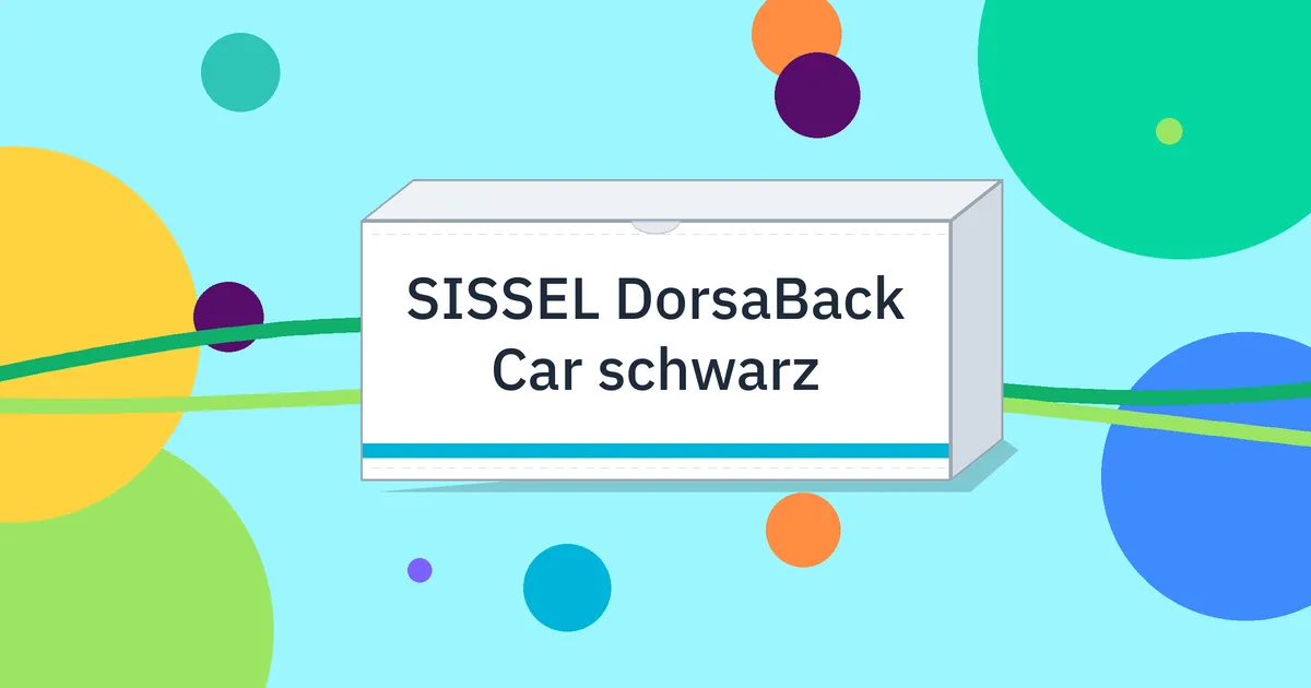 Symbolbild: Packung mit der Aufschrift SISSEL DorsaBack Car schwarz (PZN 02175502) – Verfügbarkeit und Bezug in Apotheken in Frankfurt am Main