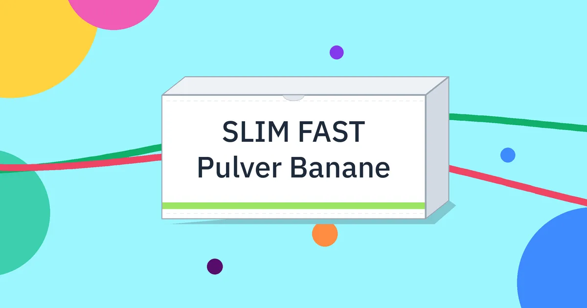 Symbolbild: Packung mit der Aufschrift SLIM FAST Pulver Banane (PZN 18825221) – Verfügbarkeit und Bezug in Apotheken in Frankfurt am Main