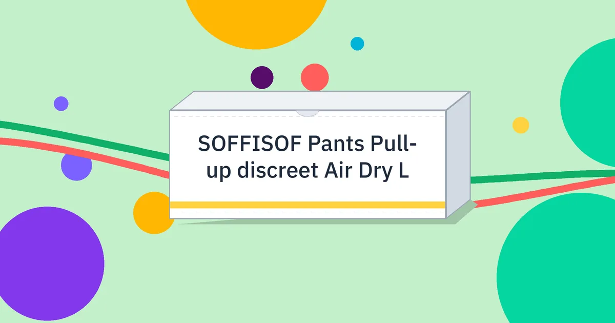 Symbolbild: Packung mit der Aufschrift SOFFISOF Pants Pull-up discreet Air Dry L (PZN 16166760) – Verfügbarkeit und Bezug in Apotheken in Frankfurt am Main