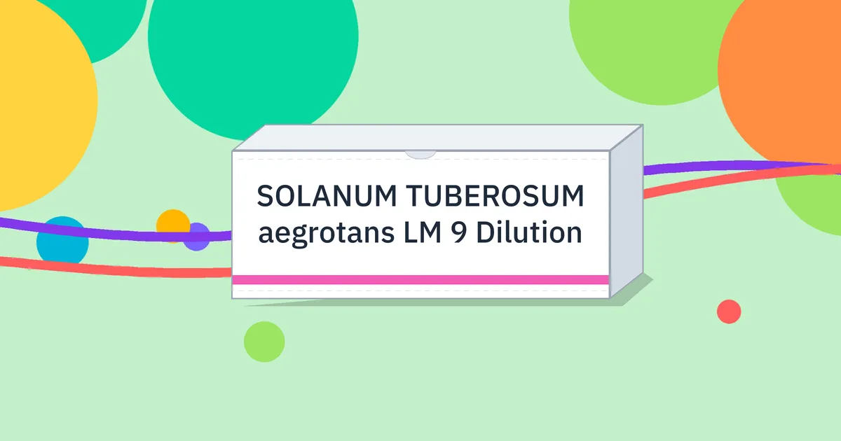 Symbolbild: Packung mit der Aufschrift SOLANUM TUBEROSUM aegrotans LM 9 Dilution (PZN 13193762) – Verfügbarkeit und Bezug in Apotheken in Frankfurt am Main