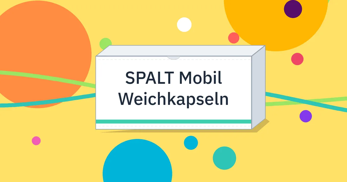 Symbolbild: Packung mit der Aufschrift SPALT Mobil Weichkapseln (PZN 00128533) – Verfügbarkeit und Bezug in Apotheken in Frankfurt am Main
