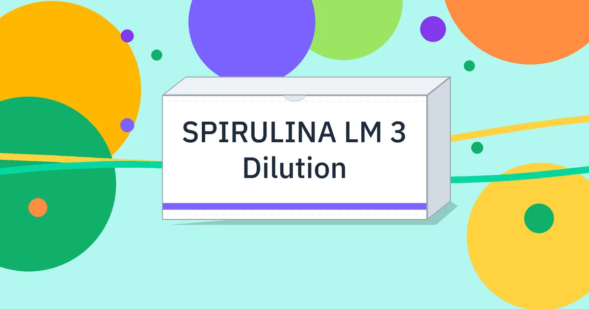 Symbolbild: Packung mit der Aufschrift SPIRULINA LM 3 Dilution (PZN 13682509) – Verfügbarkeit und Bezug in Apotheken in Frankfurt am Main