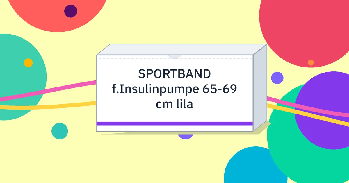 Symbolbild: Packung mit der Aufschrift SPORTBAND f.Insulinpumpe 65-69 cm lila (PZN 11552777) – Verfügbarkeit und Bezug in Apotheken in Frankfurt am Main