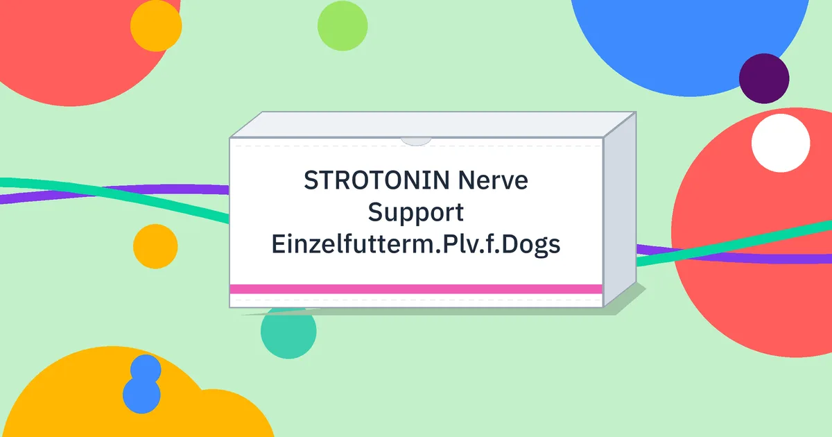 Symbolbild: Packung mit der Aufschrift STROTONIN Nerve Support Einzelfutterm.Plv.f.Dogs (PZN 20580235) – Verfügbarkeit und Bezug in Apotheken in Frankfurt am Main