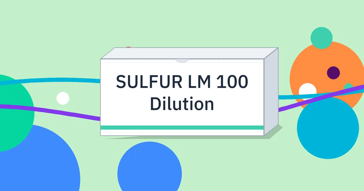 Symbolbild: Packung mit der Aufschrift SULFUR LM 100 Dilution (PZN 13210176) – Verfügbarkeit und Bezug in Apotheken in Frankfurt am Main