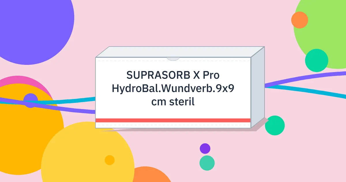 Symbolbild: Packung mit der Aufschrift SUPRASORB X Pro HydroBal.Wundverb.9x9 cm steril (PZN 20802575) – Verfügbarkeit und Bezug in Apotheken in Frankfurt am Main