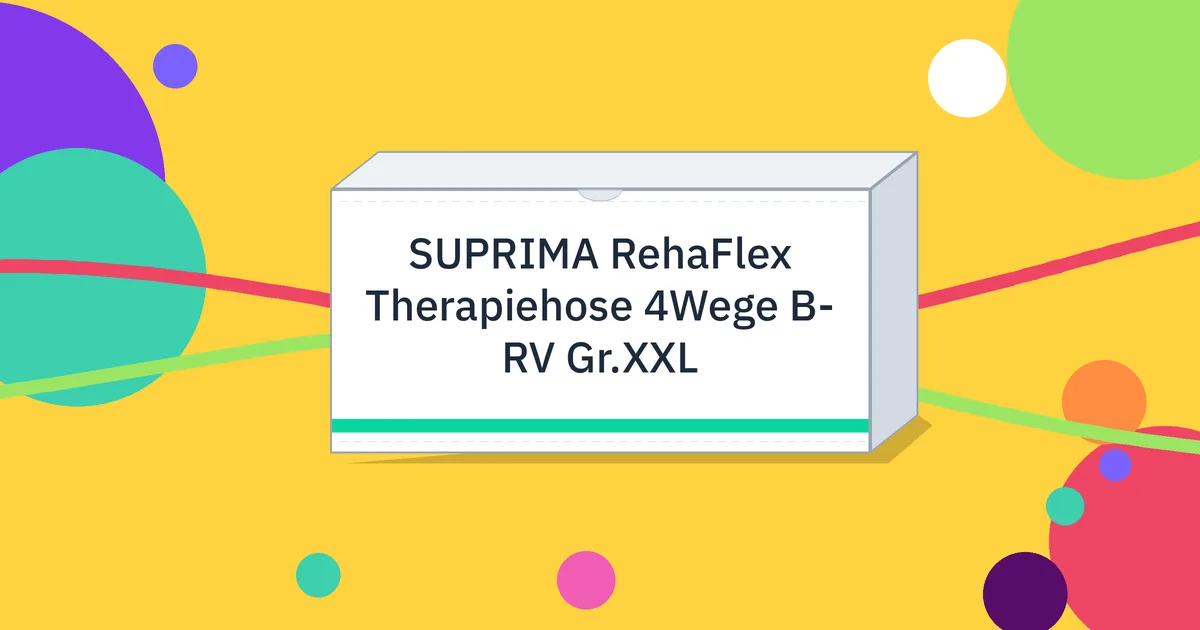 Symbolbild: Packung mit der Aufschrift SUPRIMA RehaFlex Therapiehose 4Wege B-RV Gr.XXL (PZN 18128634) – Verfügbarkeit und Bezug in Apotheken in Frankfurt am Main