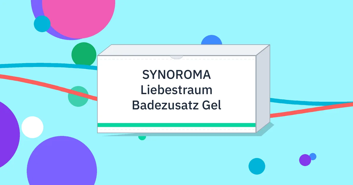 Symbolbild: Packung mit der Aufschrift SYNOROMA Liebestraum Badezusatz Gel (PZN 01494292) – Verfügbarkeit und Bezug in Apotheken in Frankfurt am Main