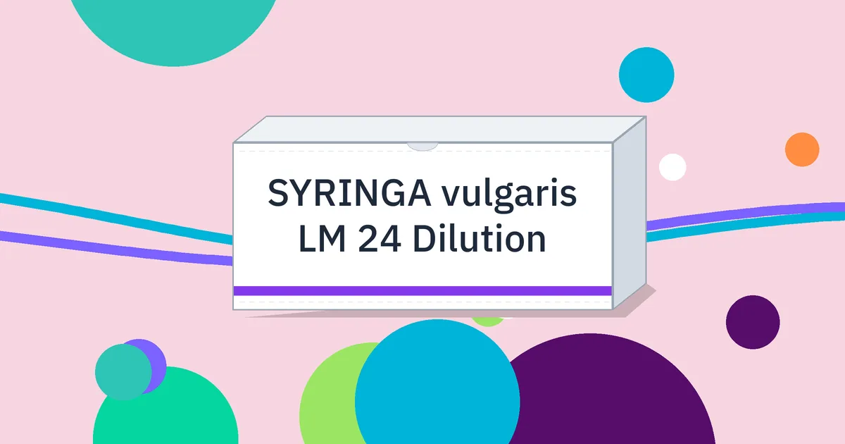 Symbolbild: Packung mit der Aufschrift SYRINGA vulgaris LM 24 Dilution (PZN 13685778) – Verfügbarkeit und Bezug in Apotheken in Frankfurt am Main
