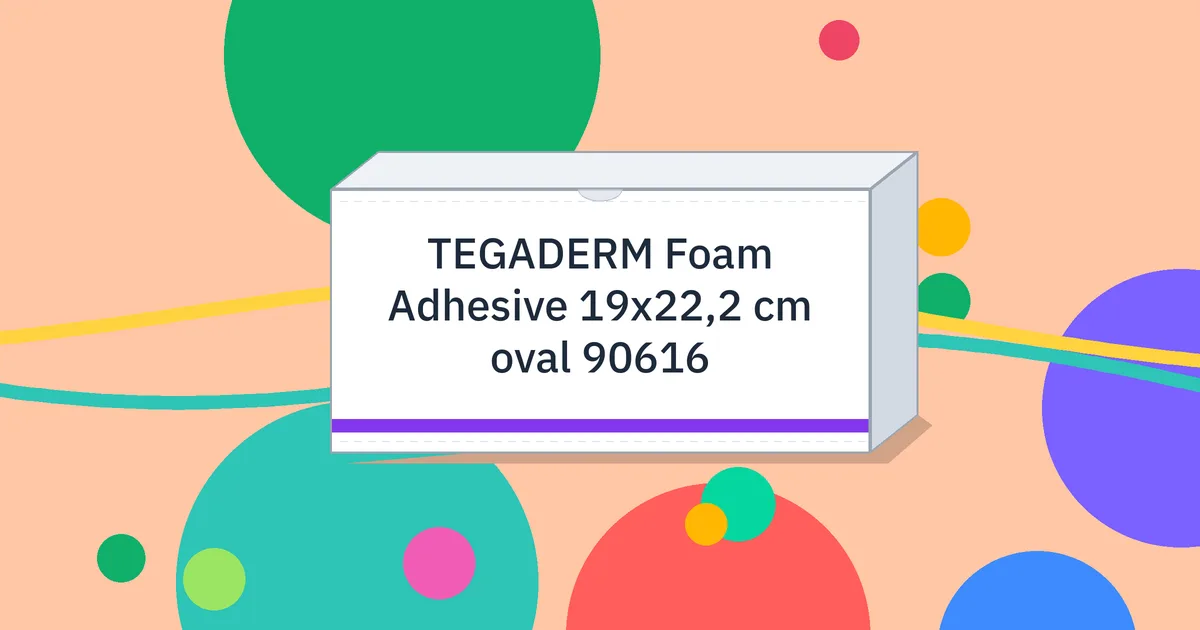 Symbolbild: Packung mit der Aufschrift TEGADERM Foam Adhesive 19x22,2 cm oval 90616 (PZN 07149231) – Verfügbarkeit und Bezug in Apotheken in Frankfurt am Main