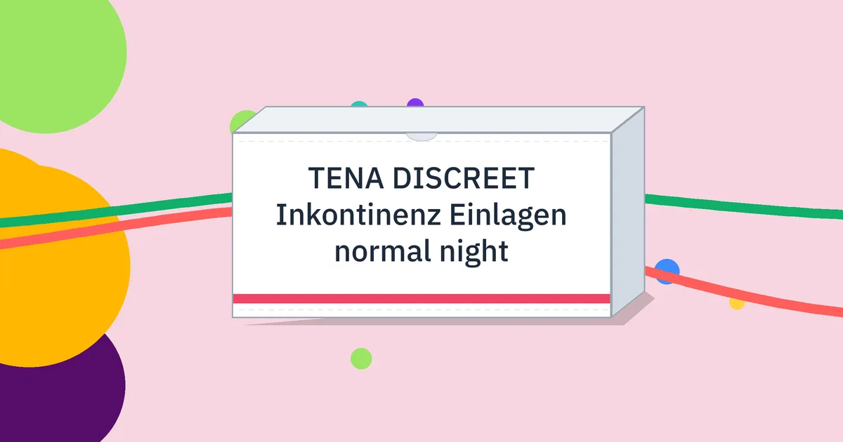 Symbolbild: Packung mit der Aufschrift TENA DISCREET Inkontinenz Einlagen normal night (PZN 16169646) – Verfügbarkeit und Bezug in Apotheken in Frankfurt am Main