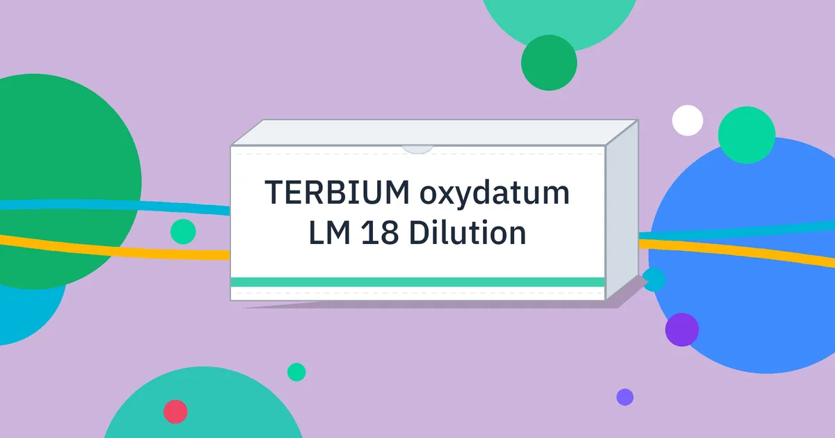 Symbolbild: Packung mit der Aufschrift TERBIUM oxydatum LM 18 Dilution (PZN 13216210) – Verfügbarkeit und Bezug in Apotheken in Frankfurt am Main