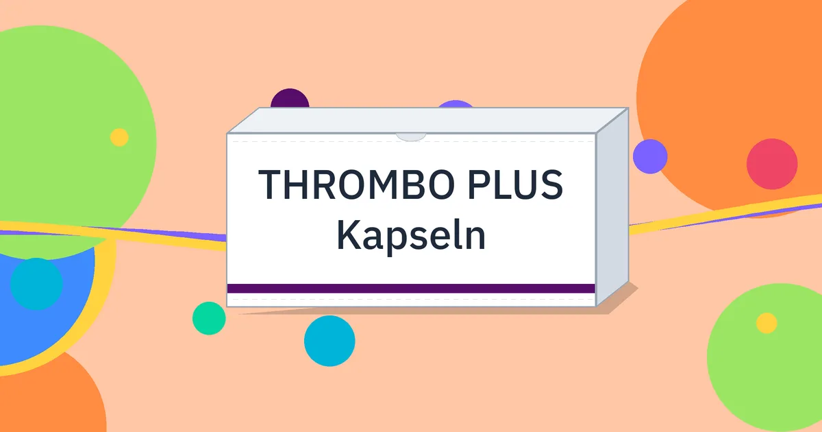 Symbolbild: Packung mit der Aufschrift THROMBO PLUS Kapseln (PZN 13517029) – Verfügbarkeit und Bezug in Apotheken in Frankfurt am Main