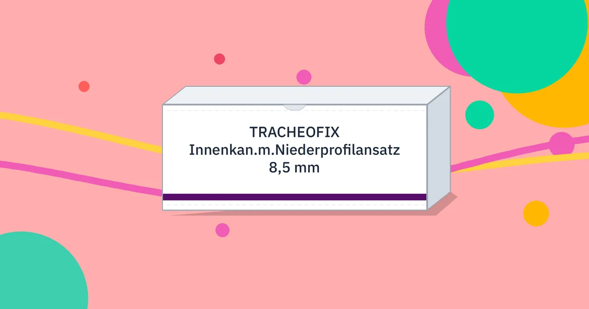 Symbolbild: Packung mit der Aufschrift TRACHEOFIX Innenkan.m.Niederprofilansatz 8,5 mm (PZN 04164810) – Verfügbarkeit und Bezug in Apotheken in Frankfurt am Main
