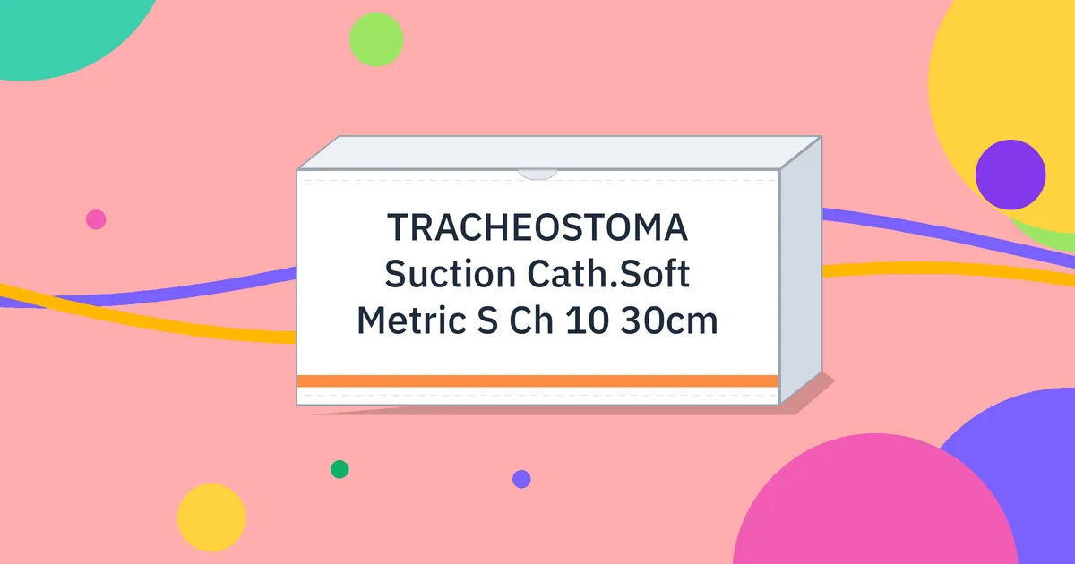 Symbolbild: Packung mit der Aufschrift TRACHEOSTOMA Suction Cath.Soft Metric S Ch 10 30cm (PZN 20313528) – Verfügbarkeit und Bezug in Apotheken in Frankfurt am Main