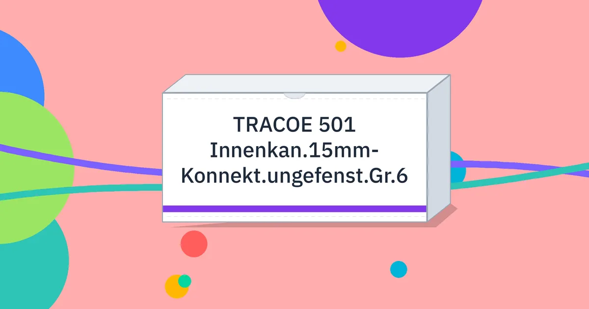Symbolbild: Packung mit der Aufschrift TRACOE 501 Innenkan.15mm-Konnekt.ungefenst.Gr.6 (PZN 00922567) – Verfügbarkeit und Bezug in Apotheken in Frankfurt am Main