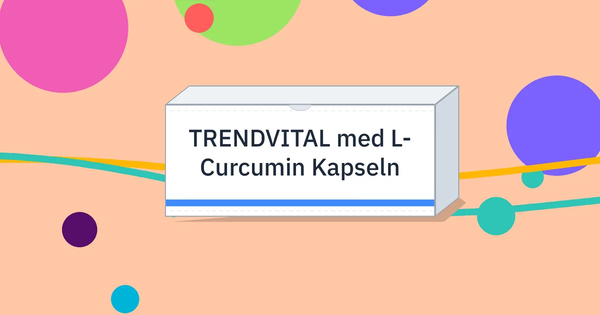Symbolbild: Packung mit der Aufschrift TRENDVITAL med L-Curcumin Kapseln (PZN 12563056) – Verfügbarkeit und Bezug in Apotheken in Frankfurt am Main