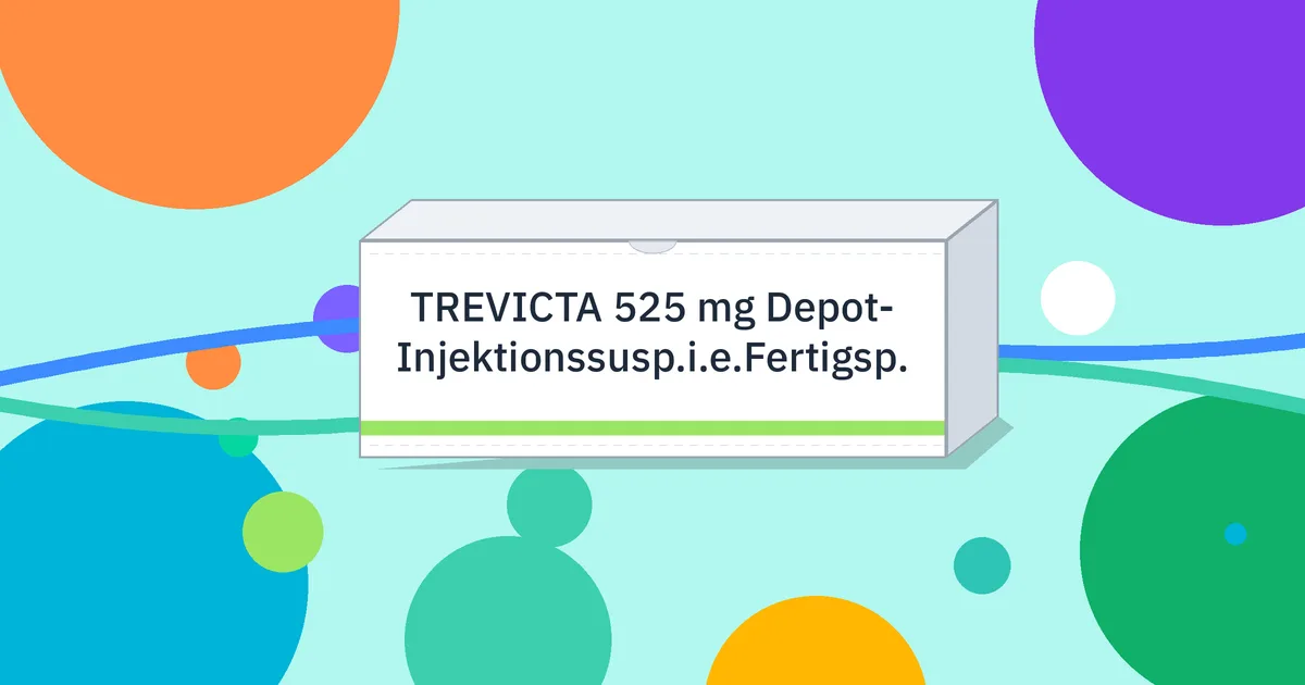 Symbolbild: Packung mit der Aufschrift TREVICTA 525 mg Depot-Injektionssusp.i.e.Fertigsp. (PZN 12700033) – Verfügbarkeit und Bezug in Apotheken in Frankfurt am Main