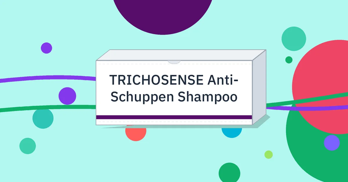 Symbolbild: Packung mit der Aufschrift TRICHOSENSE Anti-Schuppen Shampoo (PZN 10764939) – Verfügbarkeit und Bezug in Apotheken in Frankfurt am Main