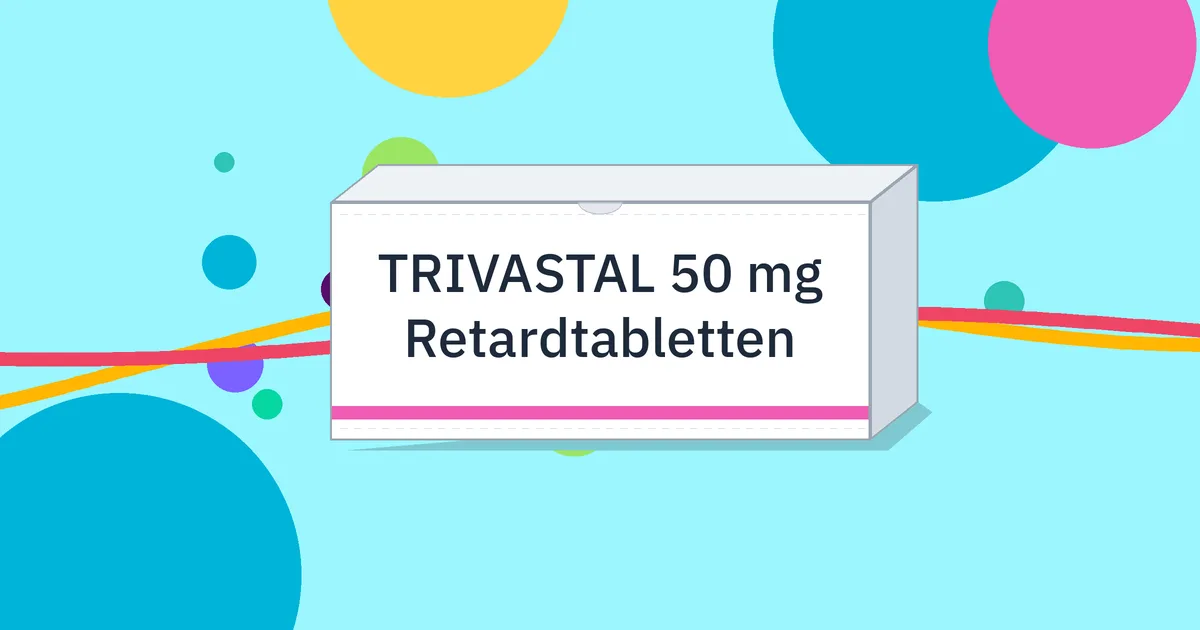 Symbolbild: Packung mit der Aufschrift TRIVASTAL 50 mg Retardtabletten (PZN 11685573) – Verfügbarkeit und Bezug in Apotheken in Frankfurt am Main