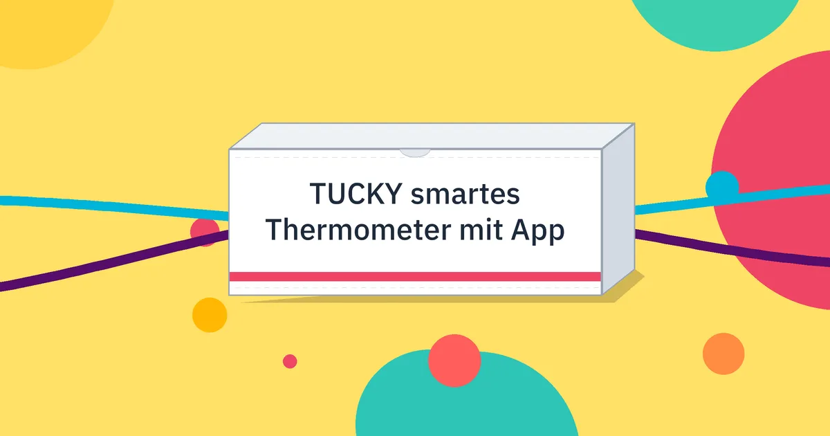 Symbolbild: Packung mit der Aufschrift TUCKY smartes Thermometer mit App (PZN 17263643) – Verfügbarkeit und Bezug in Apotheken in Frankfurt am Main
