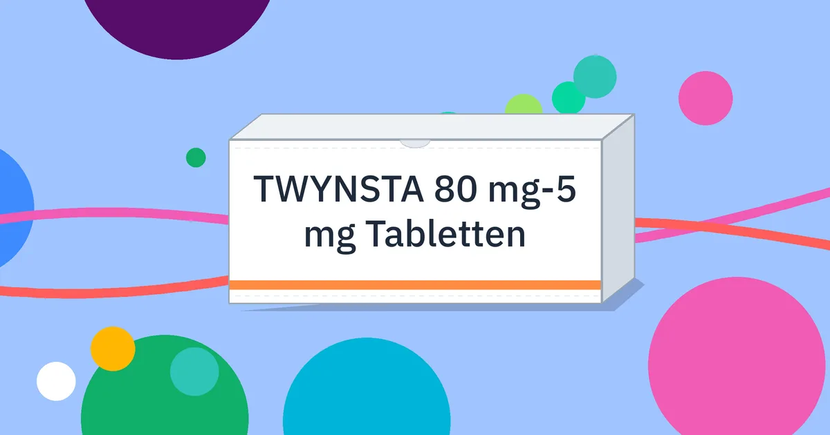 Symbolbild: Packung mit der Aufschrift TWYNSTA 80 mg-5 mg Tabletten (PZN 12575875) – Verfügbarkeit und Bezug in Apotheken in Frankfurt am Main