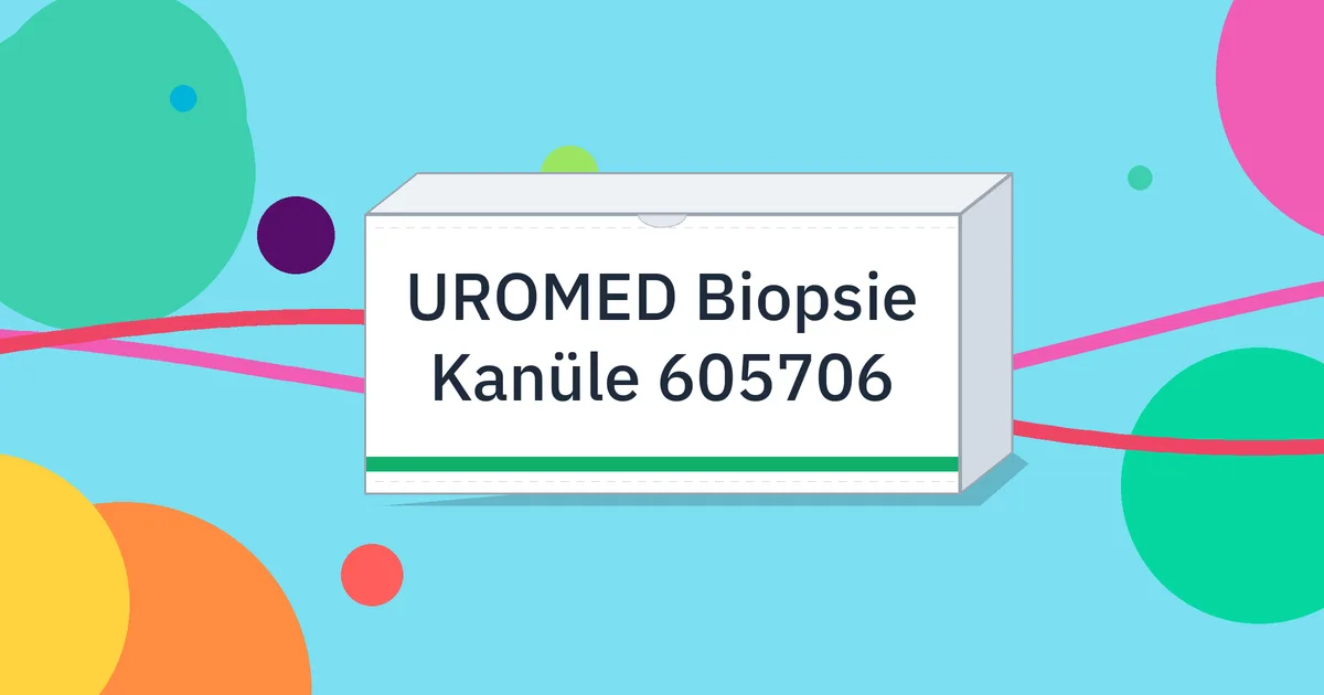 Symbolbild: Packung mit der Aufschrift UROMED Biopsie Kanüle 605706 (PZN 06915976) – Verfügbarkeit und Bezug in Apotheken in Frankfurt am Main