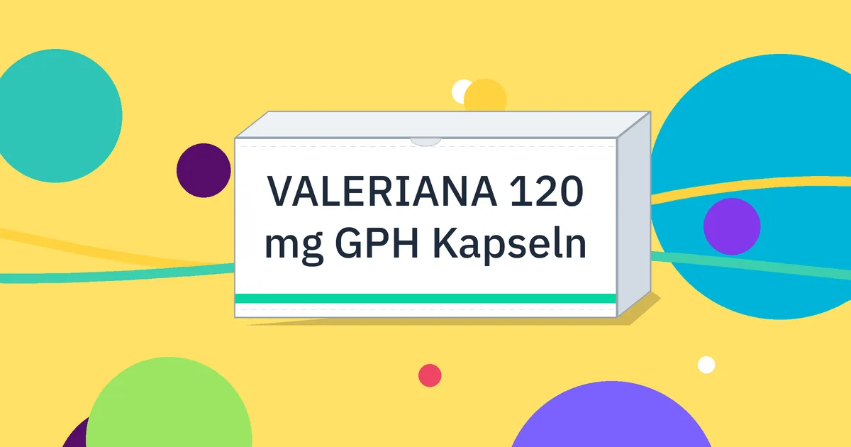 Symbolbild: Packung mit der Aufschrift VALERIANA 120 mg GPH Kapseln (PZN 09749314) – Verfügbarkeit und Bezug in Apotheken in Frankfurt am Main