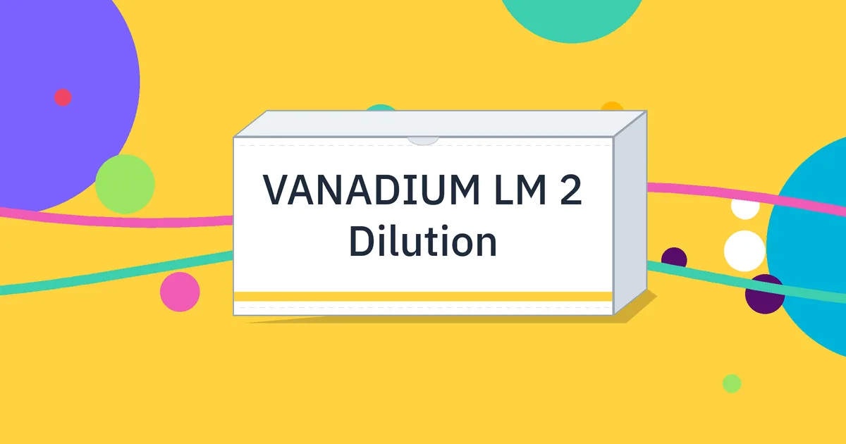 Symbolbild: Packung mit der Aufschrift VANADIUM LM 2 Dilution (PZN 13262316) – Verfügbarkeit und Bezug in Apotheken in Frankfurt am Main