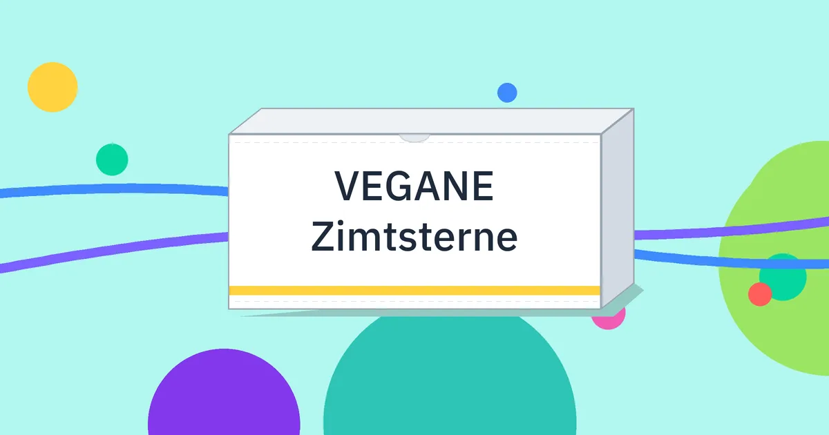Symbolbild: Packung mit der Aufschrift VEGANE Zimtsterne (PZN 18882354) – Verfügbarkeit und Bezug in Apotheken in Frankfurt am Main