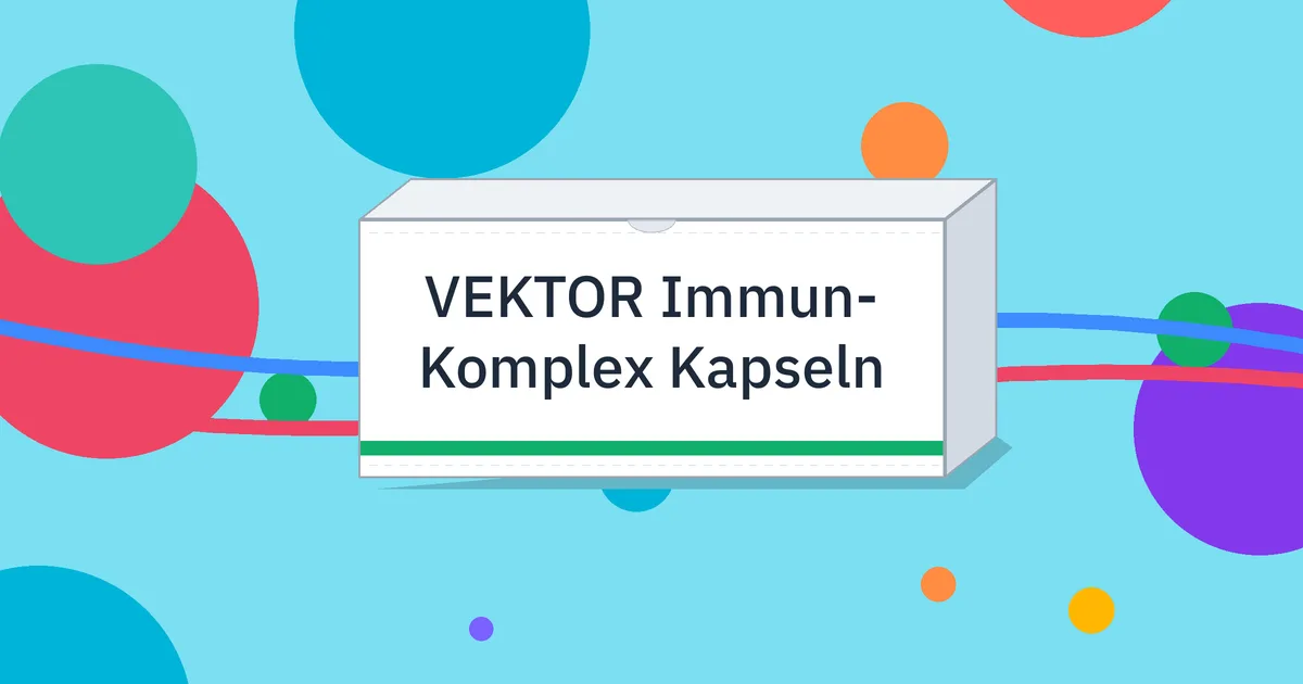 Symbolbild: Packung mit der Aufschrift VEKTOR Immun-Komplex Kapseln (PZN 20363035) – Verfügbarkeit und Bezug in Apotheken in Frankfurt am Main