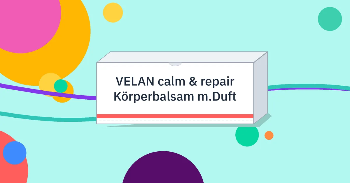 Symbolbild: Packung mit der Aufschrift VELAN calm & repair Körperbalsam m.Duft (PZN 19266284) – Verfügbarkeit und Bezug in Apotheken in Frankfurt am Main
