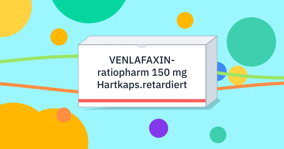 Symbolbild: Packung mit der Aufschrift VENLAFAXIN-ratiopharm 150 mg Hartkaps.retardiert (PZN 07023079) – Verfügbarkeit und Bezug in Apotheken in Frankfurt am Main