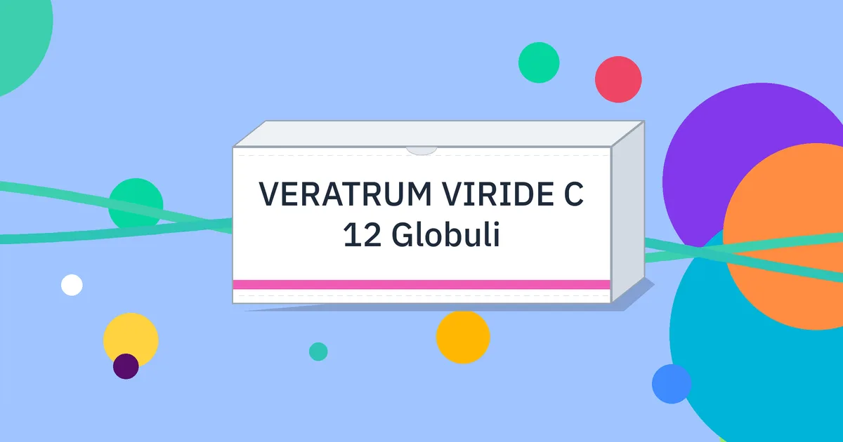 Symbolbild: Packung mit der Aufschrift VERATRUM VIRIDE C 12 Globuli (PZN 19719662) – Verfügbarkeit und Bezug in Apotheken in Frankfurt am Main