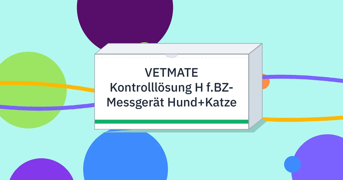 Symbolbild: Packung mit der Aufschrift VETMATE Kontrolllösung H f.BZ-Messgerät Hund+Katze (PZN 13599435) – Verfügbarkeit und Bezug in Apotheken in Frankfurt am Main
