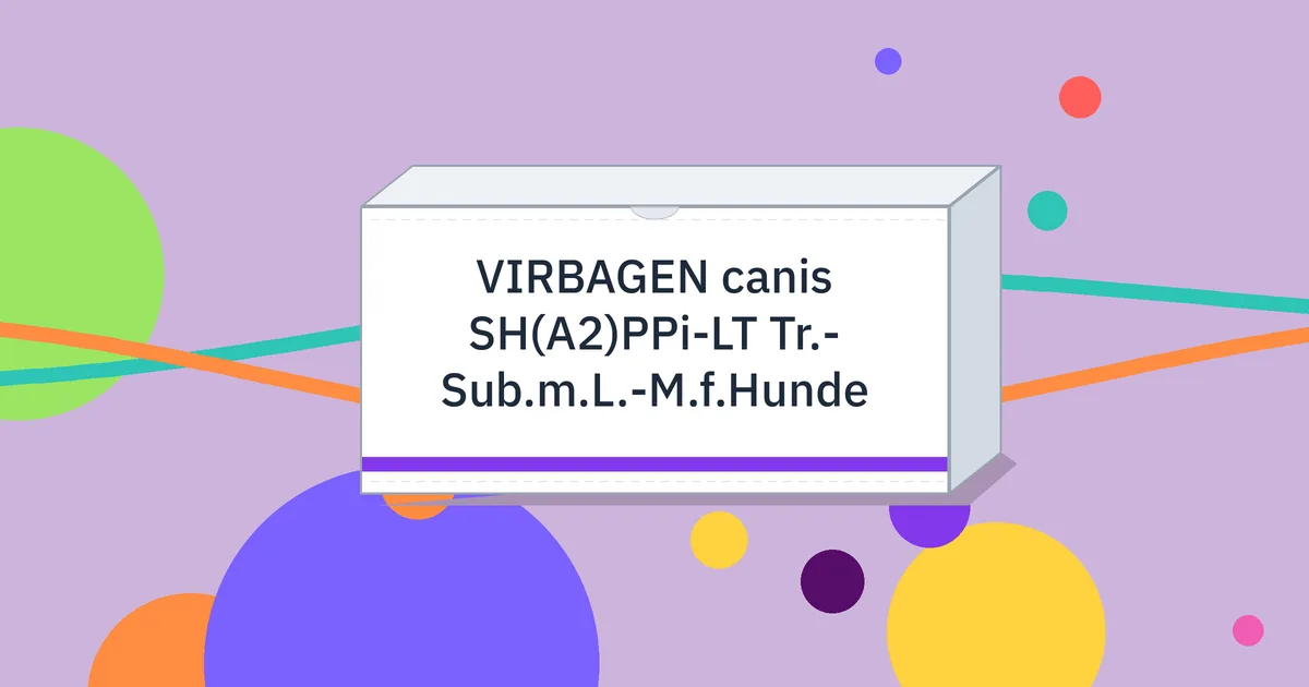 Symbolbild: Packung mit der Aufschrift VIRBAGEN canis SH(A2)PPi-LT Tr.-Sub.m.L.-M.f.Hunde (PZN 01656487) – Verfügbarkeit und Bezug in Apotheken in Frankfurt am Main