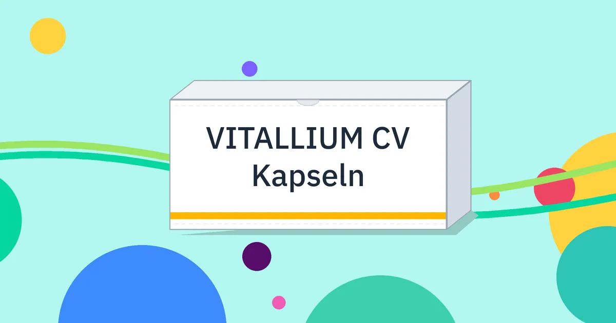 Symbolbild: Packung mit der Aufschrift VITALLIUM CV Kapseln (PZN 16013950) – Verfügbarkeit und Bezug in Apotheken in Frankfurt am Main