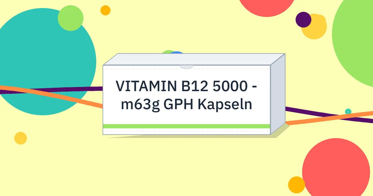 Symbolbild: Packung mit der Aufschrift VITAMIN B12 5000 -m63g GPH Kapseln (PZN 17822918) – Verfügbarkeit und Bezug in Apotheken in Frankfurt am Main