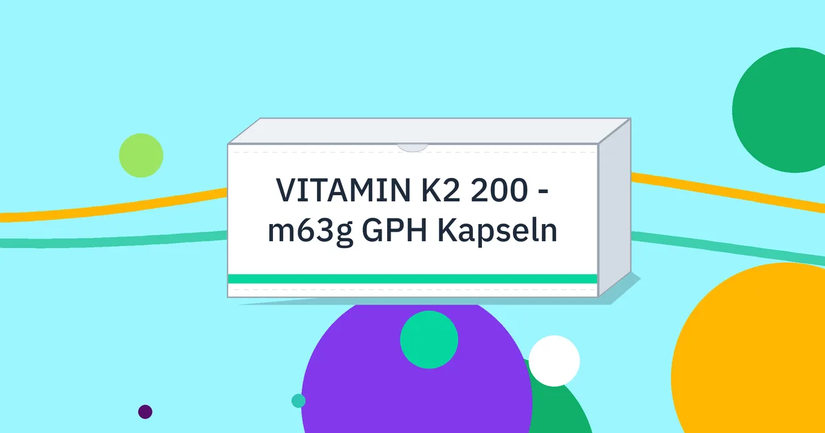 Symbolbild: Packung mit der Aufschrift VITAMIN K2 200 -m63g GPH Kapseln (PZN 13251212) – Verfügbarkeit und Bezug in Apotheken in Frankfurt am Main