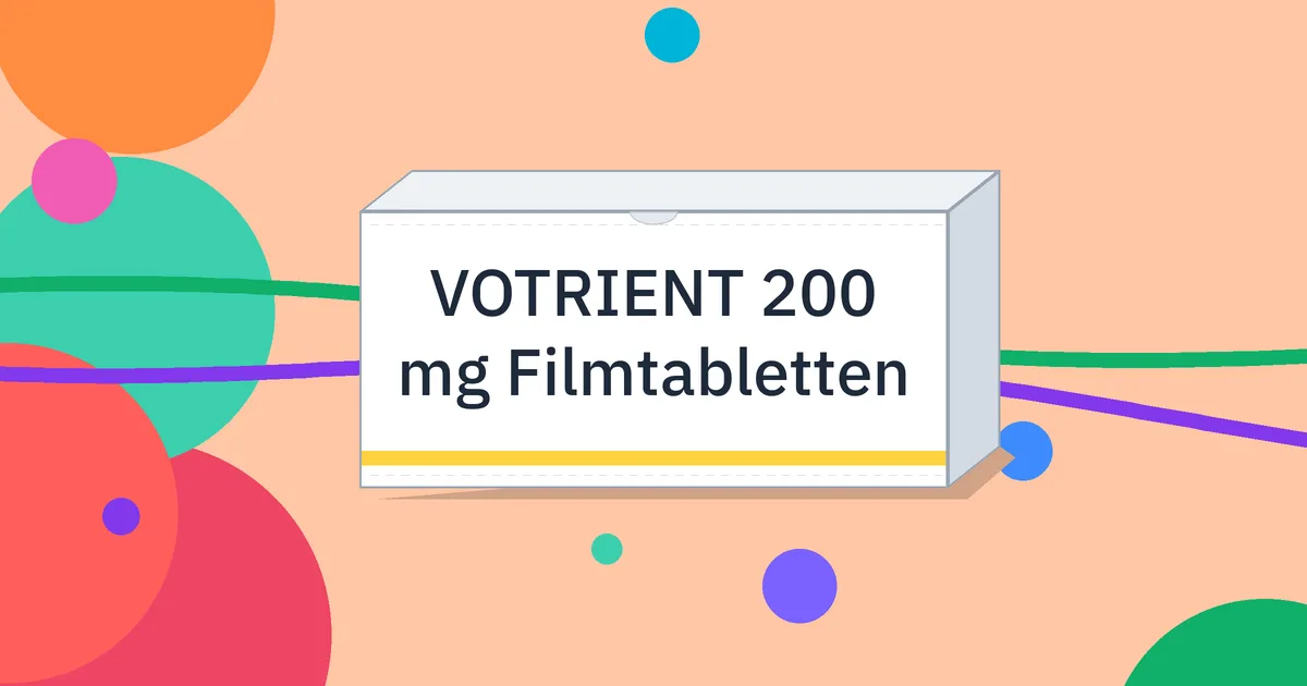 Symbolbild: Packung mit der Aufschrift VOTRIENT 200 mg Filmtabletten (PZN 14143743) – Verfügbarkeit und Bezug in Apotheken in Frankfurt am Main