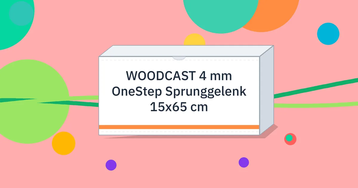 Symbolbild: Packung mit der Aufschrift WOODCAST 4 mm OneStep Sprunggelenk 15x65 cm (PZN 17260840) – Verfügbarkeit und Bezug in Apotheken in Frankfurt am Main
