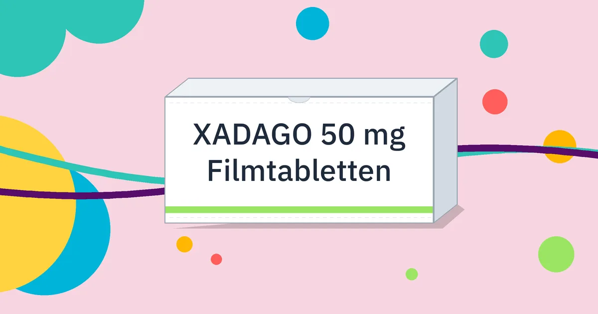 Symbolbild: Packung mit der Aufschrift XADAGO 50 mg Filmtabletten (PZN 10938032) – Verfügbarkeit und Bezug in Apotheken in Frankfurt am Main