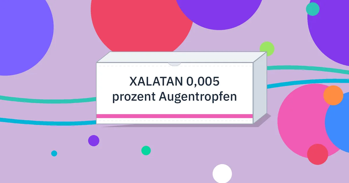 Symbolbild: Packung mit der Aufschrift XALATAN 0,005 prozent Augentropfen (PZN 10817624) – Verfügbarkeit und Bezug in Apotheken in Frankfurt am Main