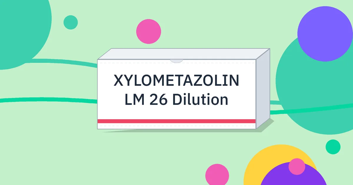 Symbolbild: Packung mit der Aufschrift XYLOMETAZOLIN LM 26 Dilution (PZN 13283614) – Verfügbarkeit und Bezug in Apotheken in Frankfurt am Main