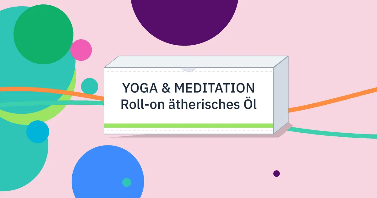 Symbolbild: Packung mit der Aufschrift YOGA & MEDITATION Roll-on ätherisches Öl (PZN 20032887) – Verfügbarkeit und Bezug in Apotheken in Frankfurt am Main